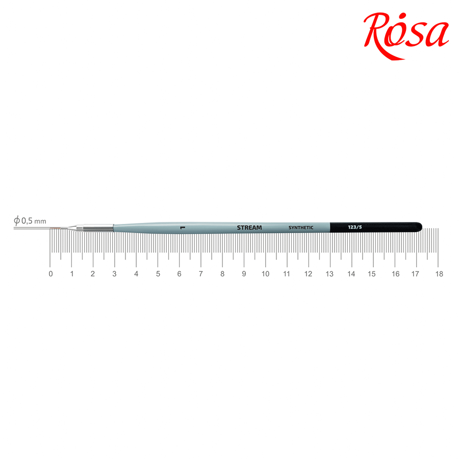Synthetic round liner brush STREAM 123/5 No. 1 short handle ROSA