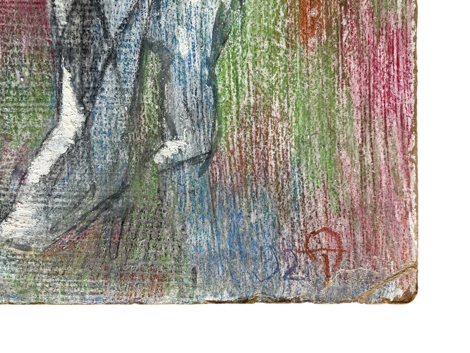 Painting Harlequin and a lady, artist Alexander Turansky - sold